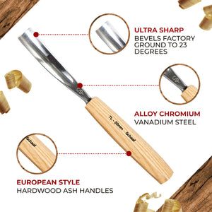 Wood Carving Chisels & Gouges - Sets: Starter & Addon | Schaaf Tools